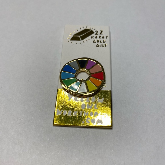 Jewelry | Nwt 22 K Gold Gilt Magnetic Lapel Pin Color Wheel | Poshmark